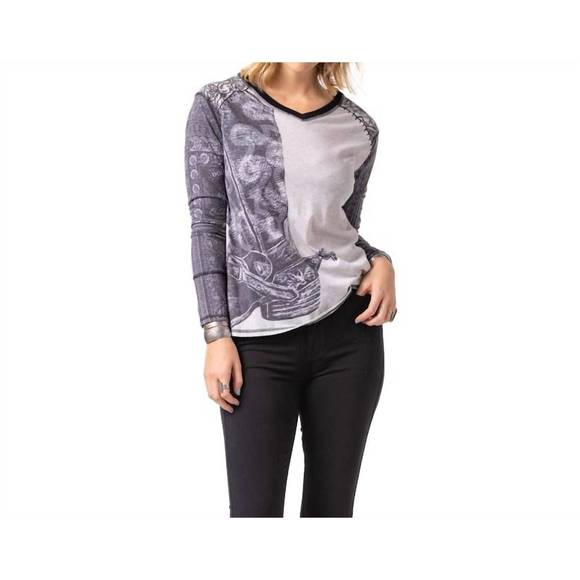Double D Ranch | Tops | New Double D Ranch Hide Tickler Long Sleeve Top ...
